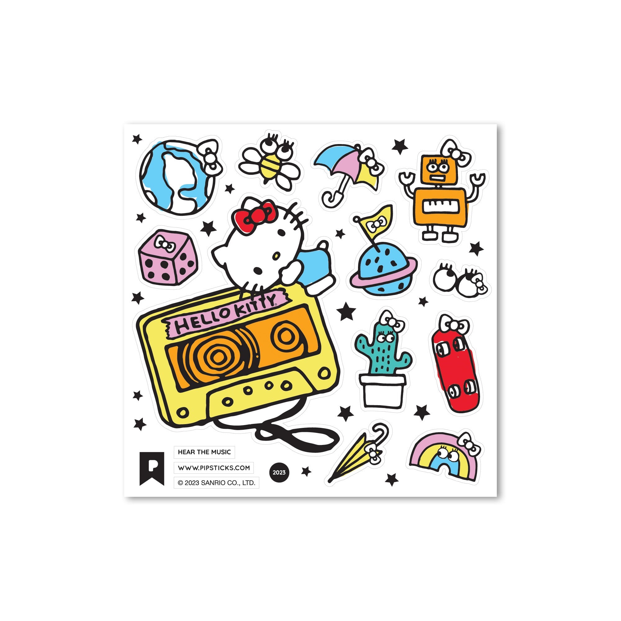 School Bus Rules Hello Kitty Sticker Pack