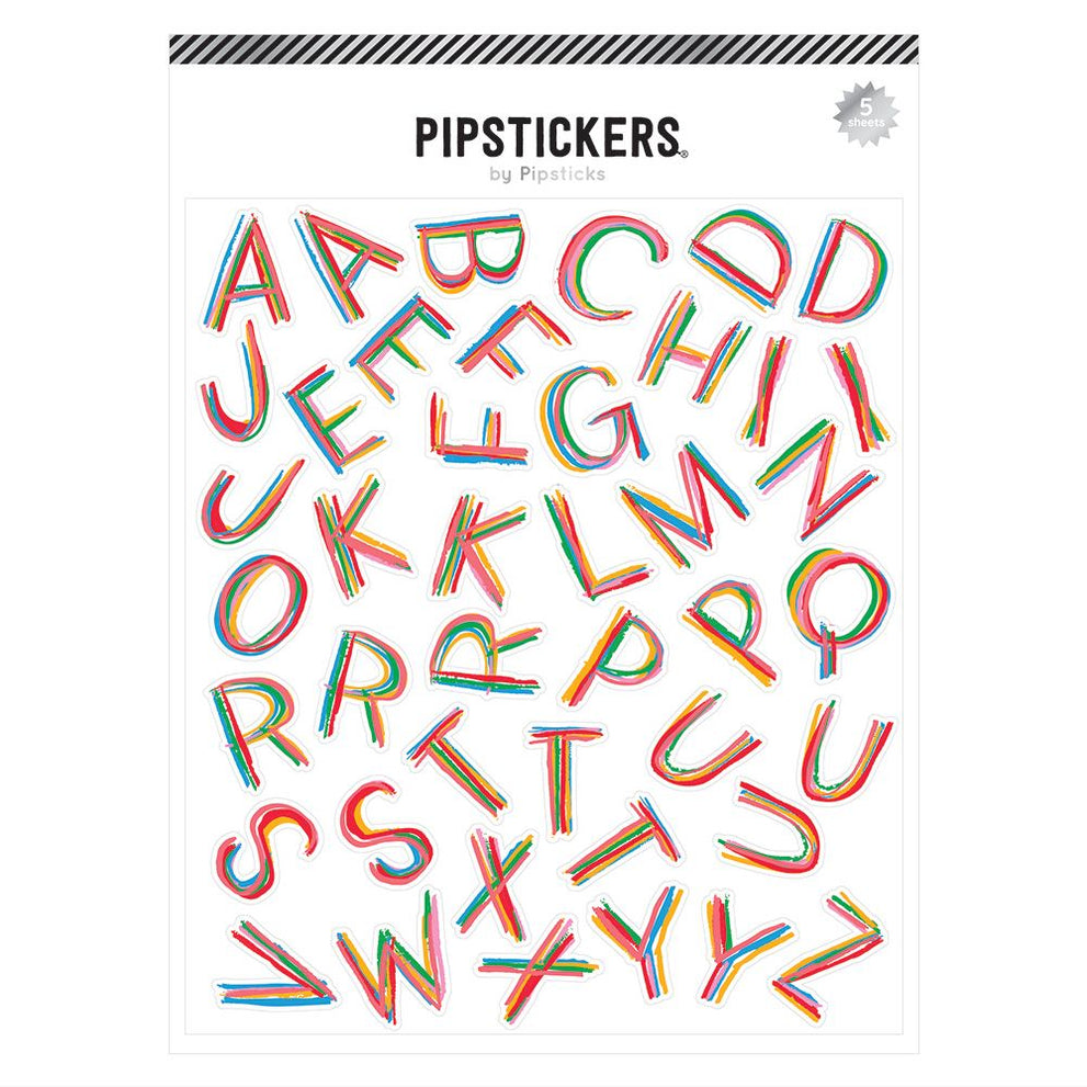 Colored Pencil Alphabet Stickers