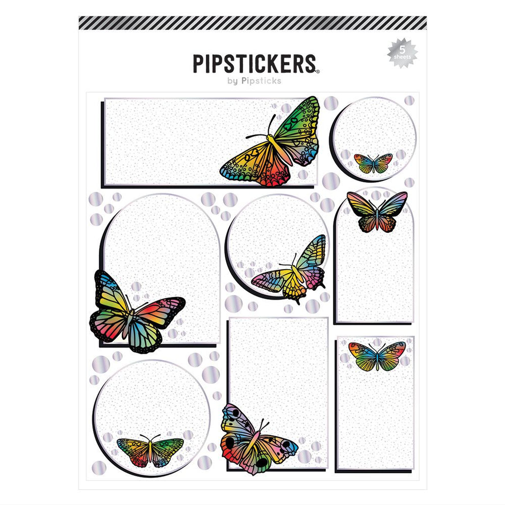 Rainbow Monarch Butterflies Label Stickers