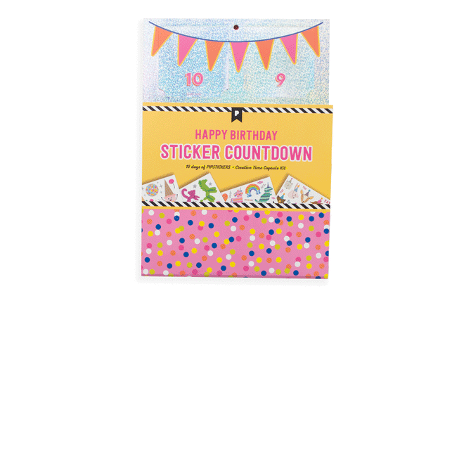 Happy Birthday Countdown Calendar with Stickers - Pipsticks
